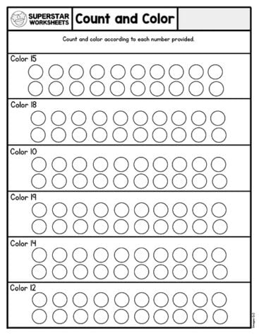 Kindergarten Counting Worksheets - Superstar Worksheets