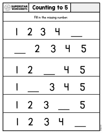 Kindergarten Counting Worksheets - Superstar Worksheets