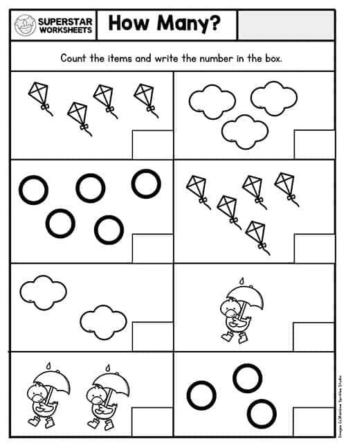 Counting Objects Worksheets For Grade 1 K5 Learning Pin On Math