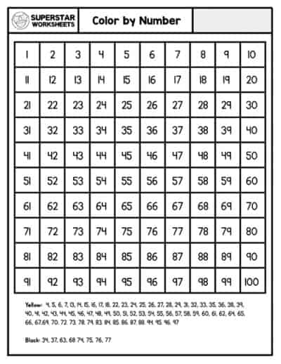 Hundreds Chart Printables - Superstar Worksheets