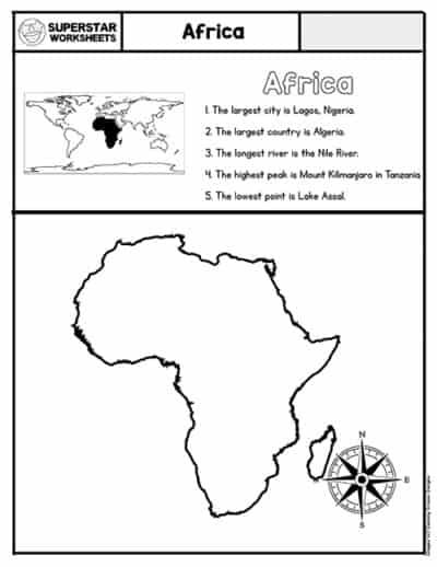 Seven Continents & Oceans Worksheets (Free Printables) - Superstar ...