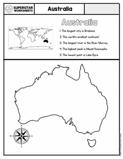 Seven Continents & Oceans Worksheets - Superstar Worksheets