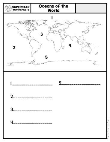 Seven Continents & Oceans Worksheets - Superstar Worksheets