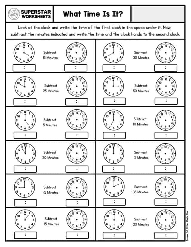 Telling Time Worksheets - Superstar Worksheets