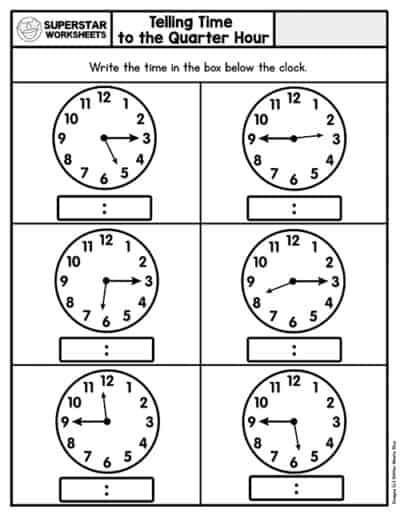 Telling Time Worksheets - Superstar Worksheets