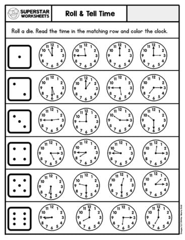 Telling Time Worksheets - Superstar Worksheets