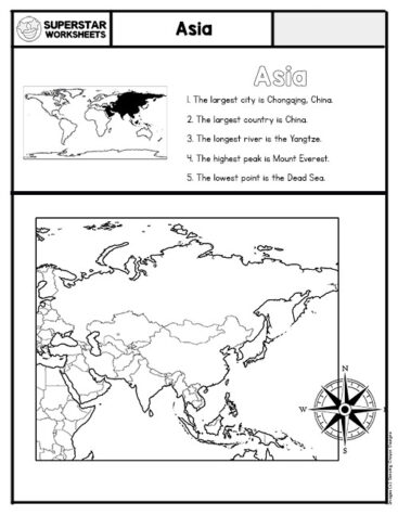 Seven Continents & Oceans Worksheets - Superstar Worksheets