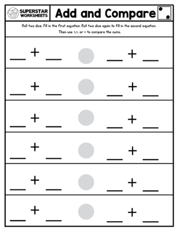 Kindergarten Comparing Numbers Worksheets - Superstar Worksheets