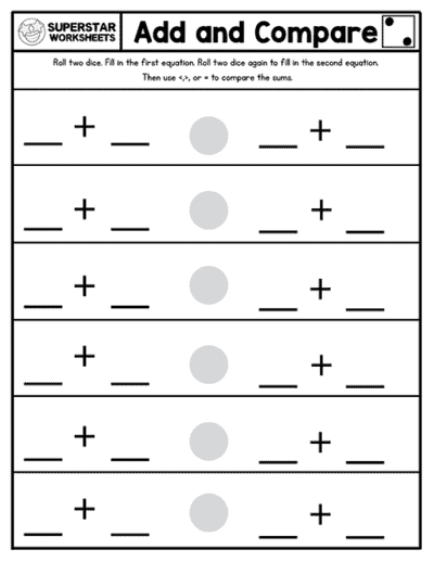 Kindergarten Comparing Numbers Worksheets - Superstar Worksheets