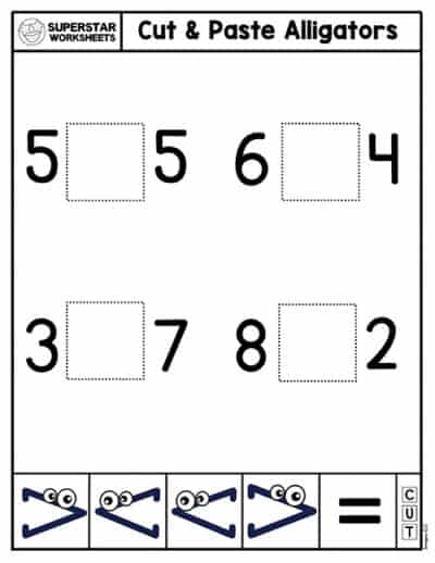 Kindergarten Comparing Numbers Worksheets - Superstar Worksheets