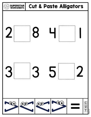 Kindergarten Comparing Numbers Worksheets - Superstar Worksheets