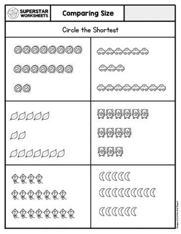 Kindergarten Comparing Numbers Worksheets - Superstar Worksheets