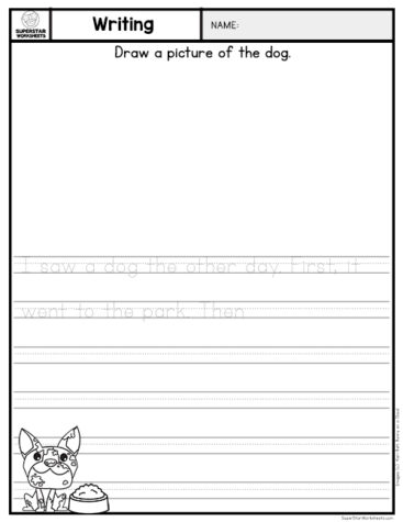 Kindergarten Writing Sentences Worksheets - Superstar Worksheets