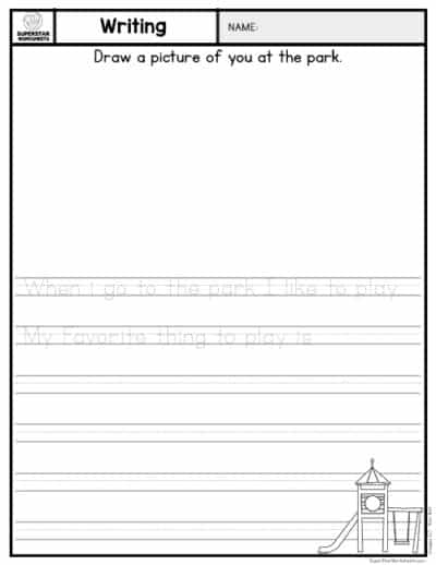 Kindergarten Writing Sentences Worksheets - Superstar Worksheets