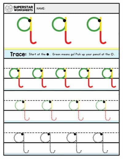 Alphabet Writing Worksheets Lowercase - Superstar Worksheets
