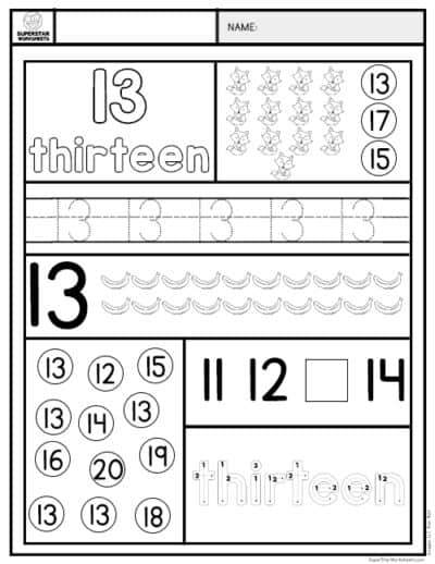 Preschool Number Worksheets - Superstar Worksheets