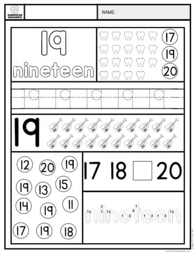 Preschool Number Worksheets - Superstar Worksheets