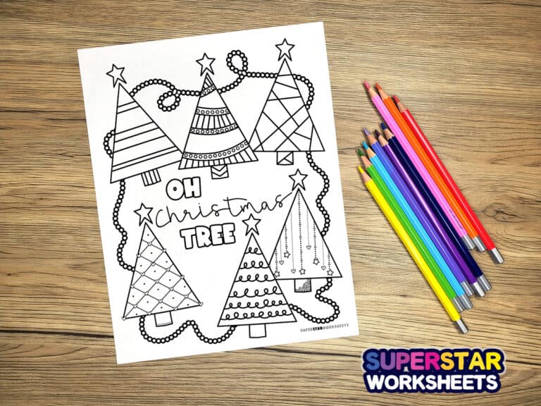 Christmas Tree Coloring Pages - Superstar Worksheets