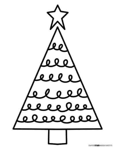 Christmas Tree Coloring Pages - Superstar Worksheets