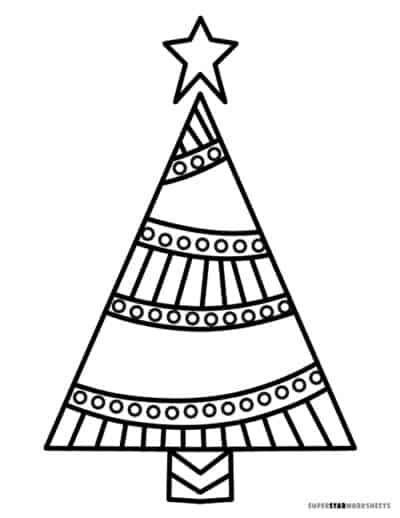 Christmas Tree Coloring Pages - Superstar Worksheets