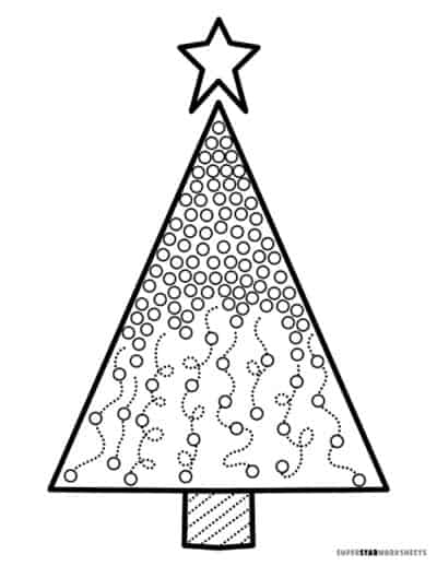 Christmas Tree Coloring Pages - Superstar Worksheets