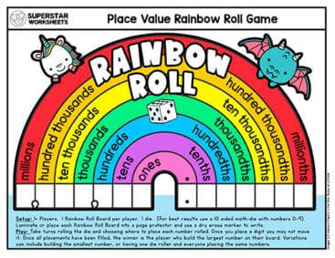 Place Value Games - Superstar Worksheets