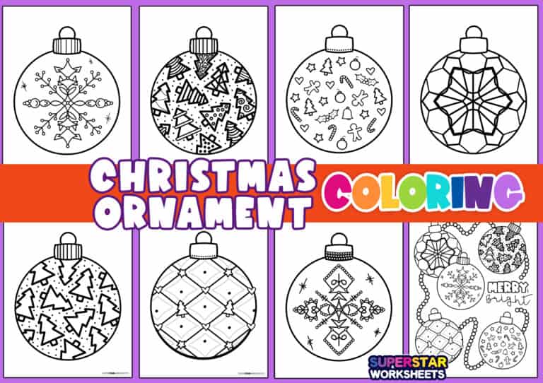 Christmas Ornament Coloring Pages (Free Printables) - Superstar Worksheets
