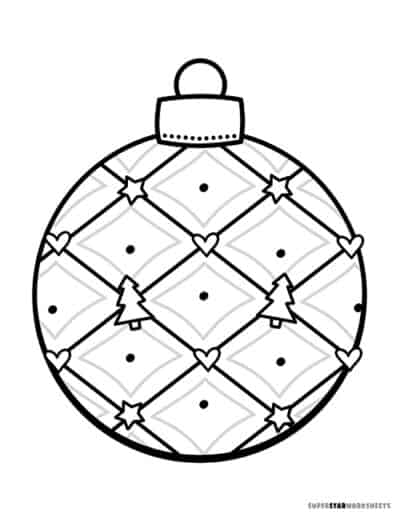 Christmas Ornament Coloring Pages (Free Printables) - Superstar Worksheets