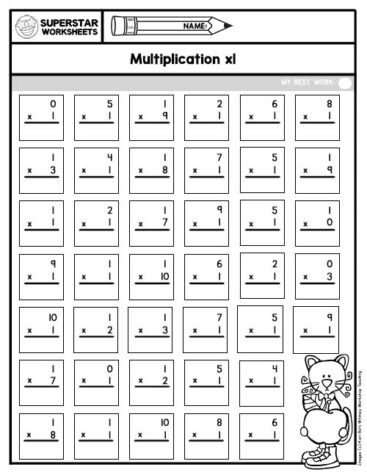 Multiplication Drills - Superstar Worksheets