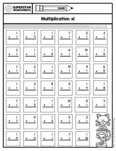 Multiplication Drills - Superstar Worksheets