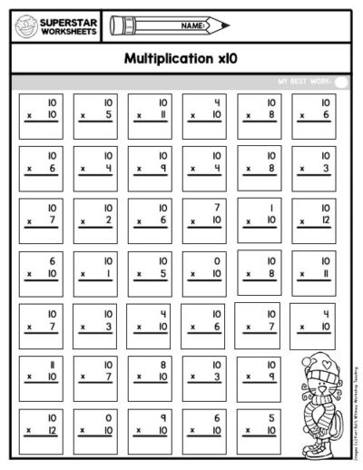 Multiplication Drills - Superstar Worksheets