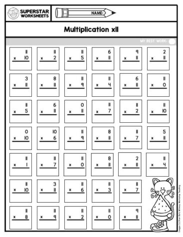Multiplication Drills - Superstar Worksheets