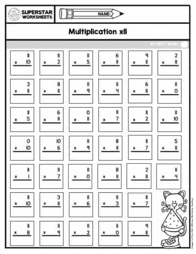 Multiplication Drills - Superstar Worksheets