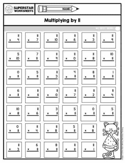 Multiplication Drills - Superstar Worksheets