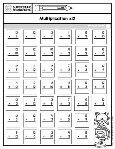 Multiplication Drills - Superstar Worksheets