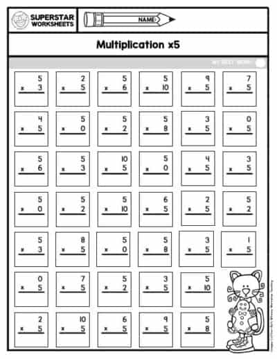 Multiplication Drills - Superstar Worksheets