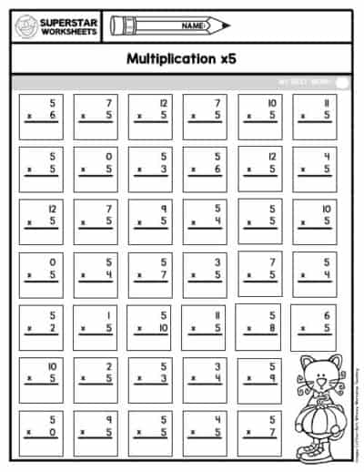Multiplication Drills - Superstar Worksheets