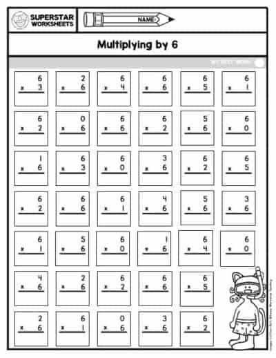 Multiplication Drills - Superstar Worksheets
