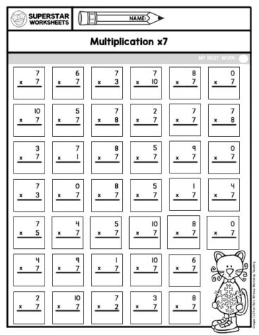 Multiplication Drills - Superstar Worksheets