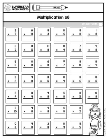 Multiplication Drills - Superstar Worksheets