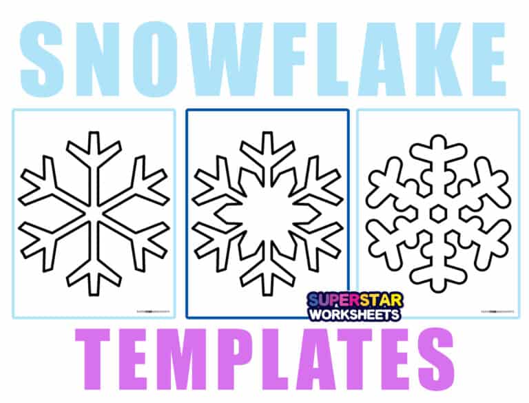 Snowflake Templates (Free Printables) - Superstar Worksheets