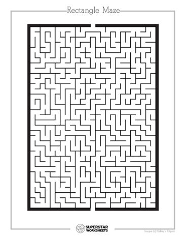 Shape Mazes - Superstar Worksheets