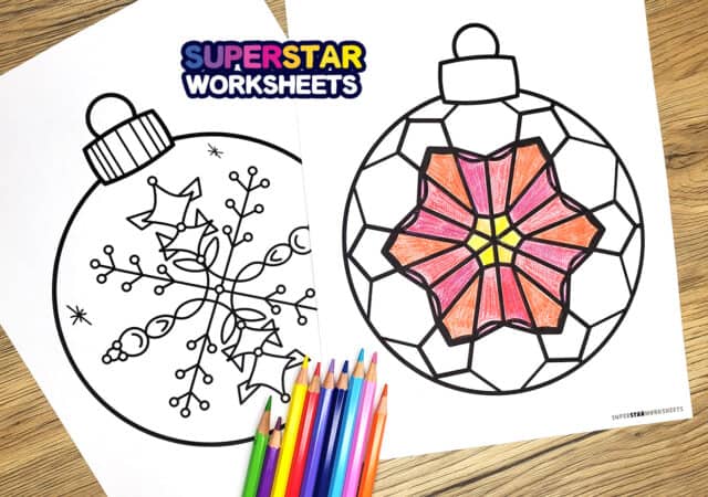 Christmas Ornament Coloring Pages (Free Printables) - Superstar Worksheets