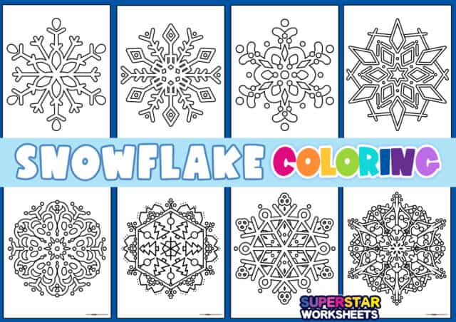 Snowflake Coloring Pages (Free Printables) - Superstar Worksheets