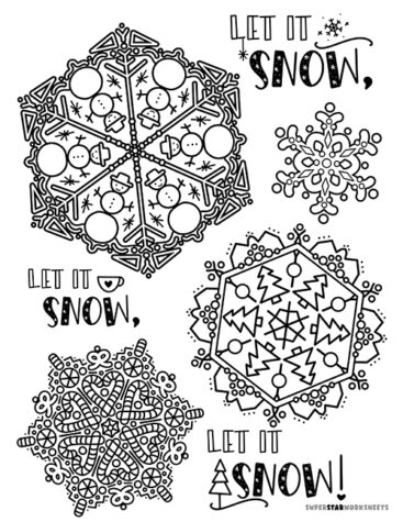 Snowflake Coloring Pages - Superstar Worksheets