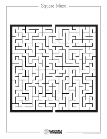 Shape Mazes - Superstar Worksheets