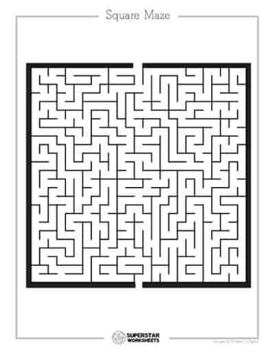 Shape Mazes - Superstar Worksheets