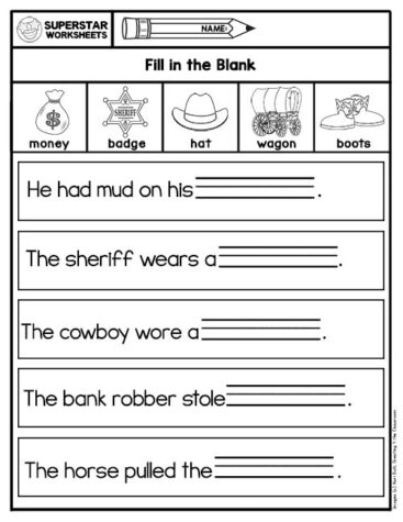 Kindergarten Word Bank Writing Worksheets - Superstar Worksheets