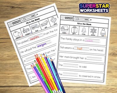 Kindergarten Word Bank Writing Worksheets - Superstar Worksheets
