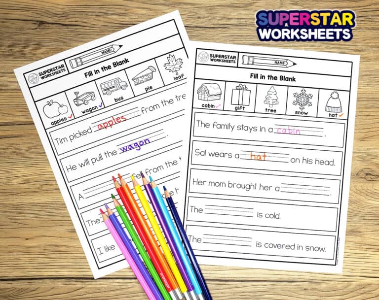 Kindergarten Word Bank Writing Worksheets - Superstar Worksheets